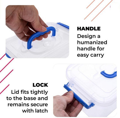 MantraRaj 55L Heavy-Duty Clear Plastic Storage Box with Lid & Wheels ...