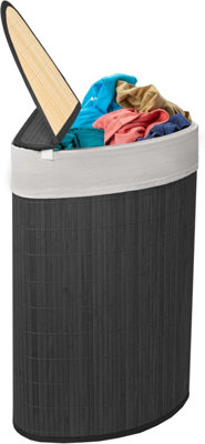 MantraRaj 58L Bamboo Laundry Basket Triangle Foldable Storage Hamper ...