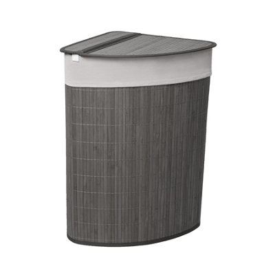 MantraRaj 58L Bamboo Laundry Basket Triangle Foldable Storage Hamper ...