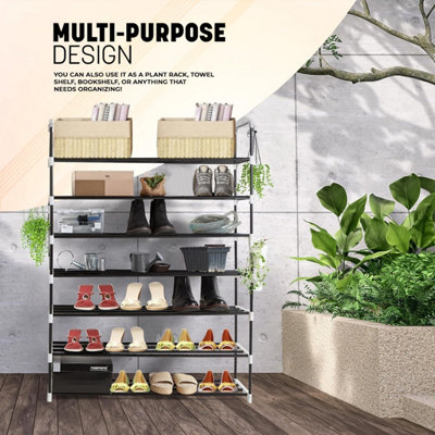 MantraRaj 7 Tier Shoe Rack Heavy Duty Metal Shoe Storage Cabinet Quick ...