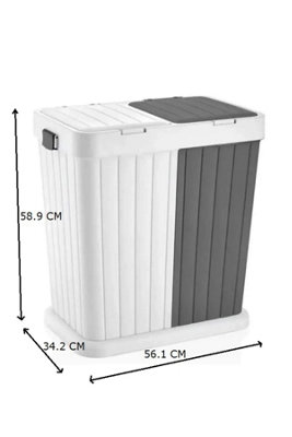 MantraRaj 80L Laundry Clothes Basket Dual Double Compartment Multi ...