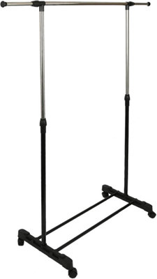 MantraRaj Adjustable Clothe Rail With Wheels Extendable Garment Hanging ...