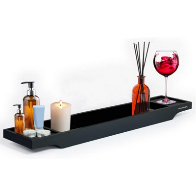 MantraRaj Bamboo Bath Caddy Tray Bridge Bath Tray Wooden Bathtub Tray ...