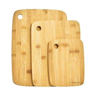 MANTRARAJ BAMBOO CHOPPING BOARDS SET OF 3 VARIOUS SIZES KITCHEN SET ...