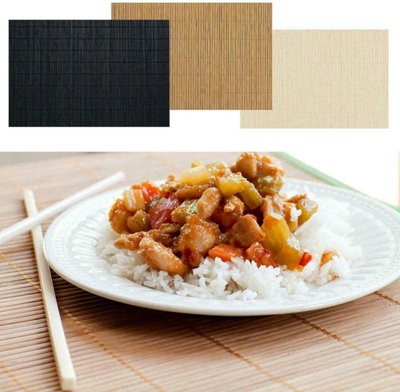 MantraRaj Bamboo Placemats Table Mats Asian Oriental Tableware Wood ...
