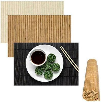 MantraRaj Bamboo Placemats Table Mats Asian Oriental Tableware Wood ...