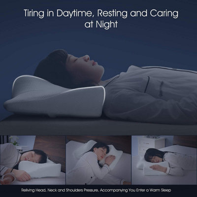 MantraRaj Cervical Memory Foam Contour Pillow for Neck and Shoulder Pain Ergonomic Orthopedic Neck Support Sleeping