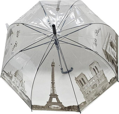 MantraRaj Clear Transparent Printed Umbrella Windproof Rainproof Travel ...