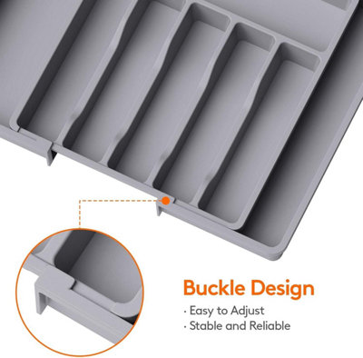 MantraRaj Expandable Cutlery Utensil Holder Tray Adjustable Kitchen ...