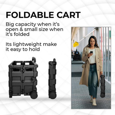 MantraRaj Foldable Shopping Trolley 25 Kg Boot Cart with Wheels Large ...