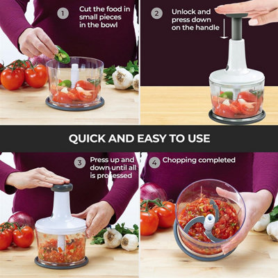 MantraRaj Hand Press Food Chopper Manual Food Processor Lightweight And ...
