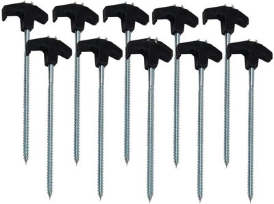 MantraRaj Heavy Duty 10 Pack Spiral Thread Tent Pegs Screw Hooks Ground ...