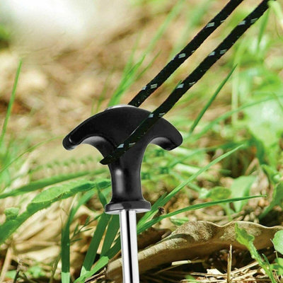 MantraRaj Heavy Duty 10 Pack Spiral Thread Tent Pegs Screw Hooks Ground ...