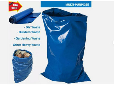 MantraRaj Heavy Duty Blue Rubble Sacks Bags Extra Strong Rolls of 5 Bin ...