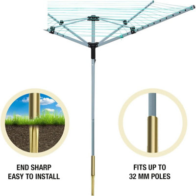 MantraRaj Metal Ground Soil Spike for Garden Clothes Rotary Airer ...