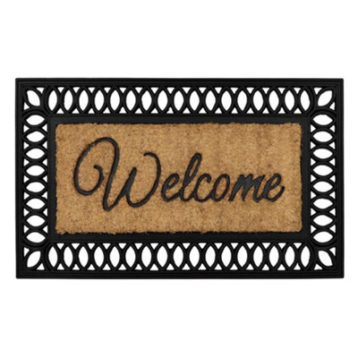 MantraRaj Orana Embossed Rubber Tuffscrape Coir Doormat 40 X 70 Non ...