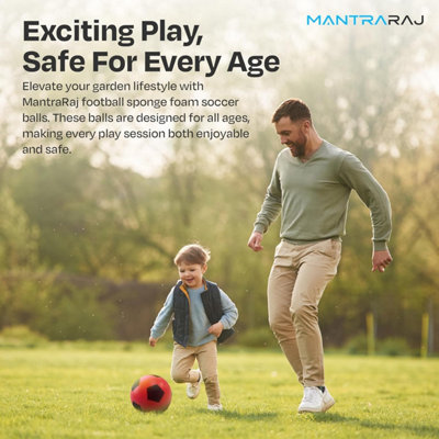 MantraRaj Pack of 2 Red Football 19.5cm Sponge Foam Soccer Ball ...