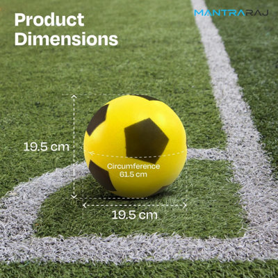MantraRaj Pack of 2 Yellow Football 19.5cm Sponge Foam Soccer Ball ...