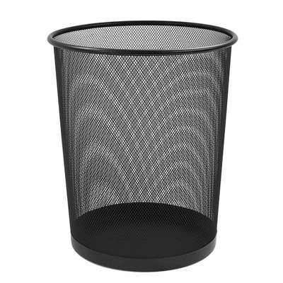 MantraRaj Round Mesh Bins Trash Can Bin Black Nonslip Waste Paper Bin ...