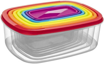 MantraRaj Set of 7 PCS Rectangle Food Storage Containers Air Tight BPA ...