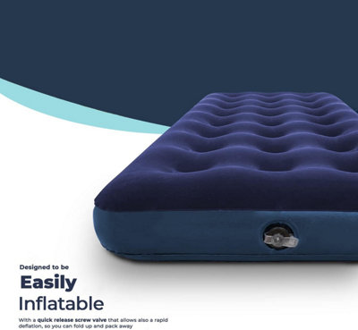 MantraRaj Soft Flocked Single Inflatable Air Bed Mattress Relaxing Blow ...