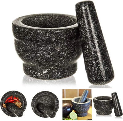 Mantraraj Solid and Durable Granite Pestle & Mortar Set Natural Honed ...