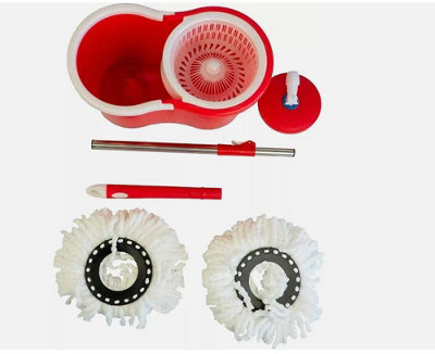 Mop And Bucket MantraRaj Microfiber Spin Set Foot Pedal Rotating Mop ...