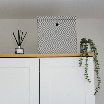 MantraRaj Square Storage Box Argyle Foldable Paper Collapsible Cubes ...