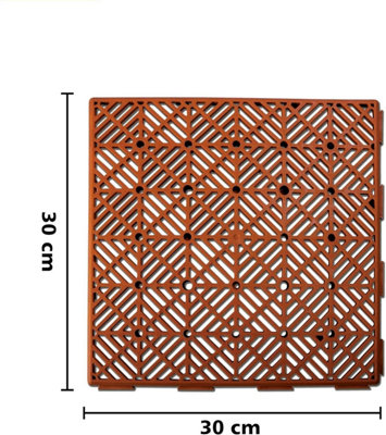 MantraRaj Terracotta Mesh Effect Interlocking Garden Tiles Lawn Pack Of ...