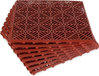 MantraRaj Terracotta Mesh Effect Interlocking Garden Tiles Lawn Pack Of ...