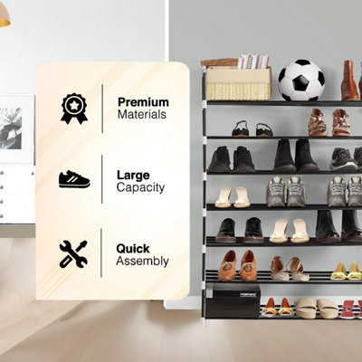 MantrRaj 7 Tier Metal Shoe Rack Quick Assembly Space Saving Heavy Duty ...