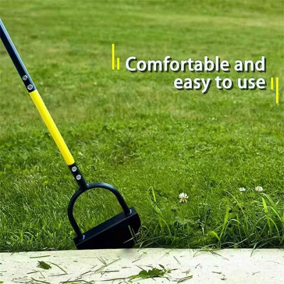 MANUAL GARDEN EDGING TOOL HALF MOON SERRATED BLADE WITH FOOTPLATE FOR ...