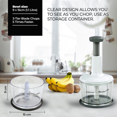 Manual Hand Press Food Processor Chopper