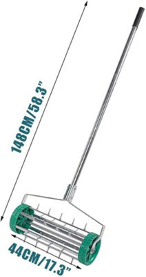 Manual Handheld Rotary Roller Garden Lawn Backyard Spike Soil Aerator ...