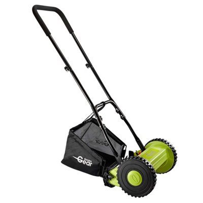 Manual Lawnmower Hand Push Mower Grass Cutter with Rear Roller 17 Litre Grass Collection Bag
