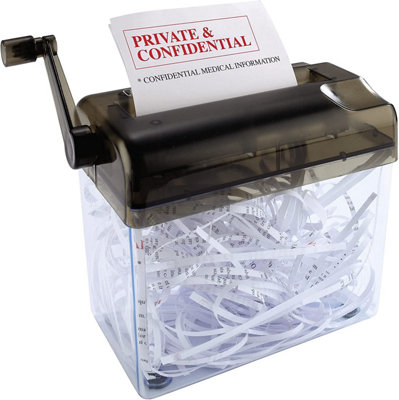 Manual Paper Shredder - Compact Strip Cut Home or Office Shredding ...