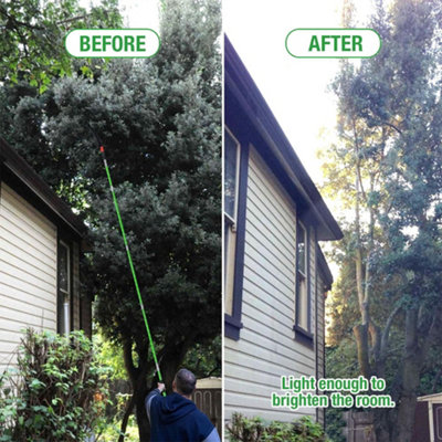 Manual Pole Saw Extendable Tree Pruner 7.3-27ft Fiberglass Pole Hook