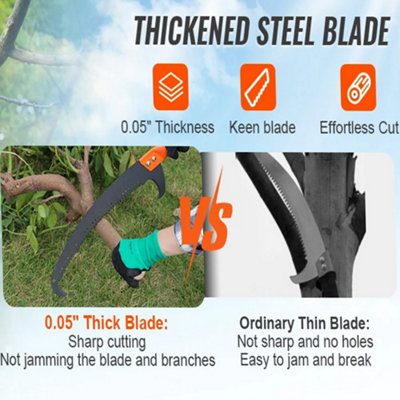Manual Pole Saw Extendable Tree Pruner 7.3-27ft Fiberglass Pole Hook