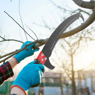 Manual Pole Saw Extendable Tree Pruner 7.3-27ft Fiberglass Pole with ...
