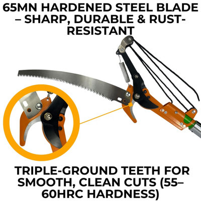 Manual Pole Saw Tree Pruner - 7M/23FT - Long Reach Pruning Saw with ...