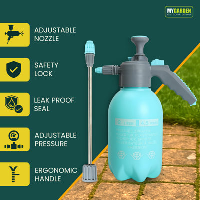 Manual Pressure Sprayer with Lance 2L Heavy Duty Handheld Pump Spray ...