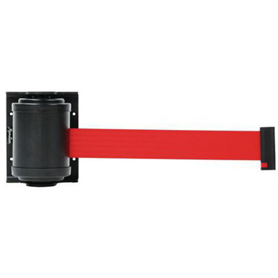 Manutan Wall Mounted Retractable Belt Barrier 4m Red Belt