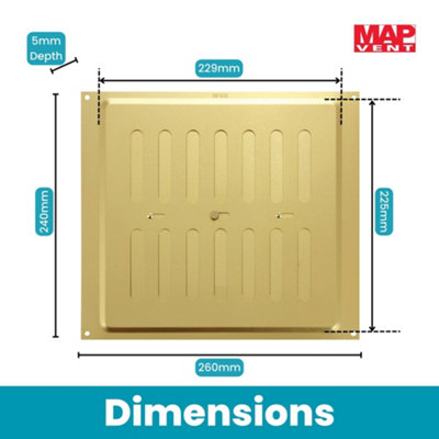 MAP Aluminium Adjustable Air Vent 9" x 9", Hit & Miss Grille Cover ...