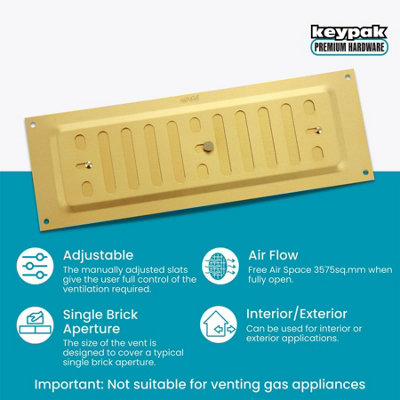 Map Aluminium Adjustable Air Vent for Openings 9" x 3" (229 x 76mm ...