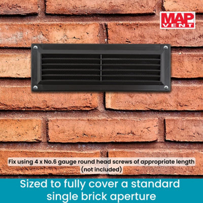 Map Louvre Vent Cover 9" x 3" (229mm x 76mm), Fixed Plastic Grille with ...