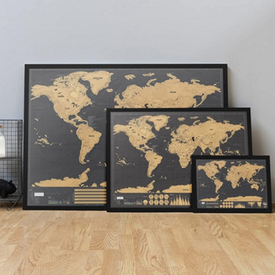 Map of The World Scratch Poster Deluxe Edition