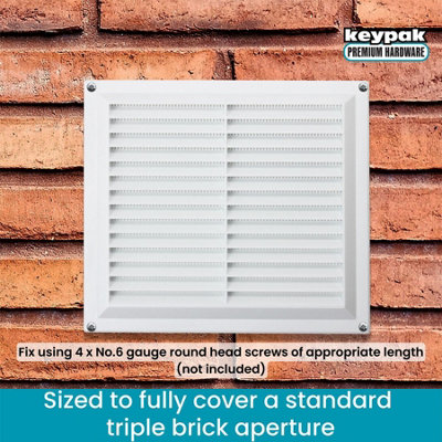 Map Plastic Louvre Air Vent with Flyscreen, Openings 9" x 9" (229mm x ...