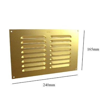 MAP Vents 956-27 Metal Louvre Vents, Brass, 9" x 6"