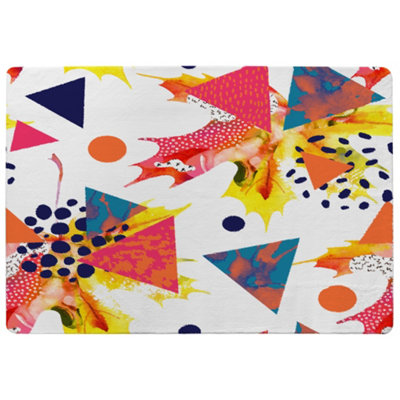 Maple Leaves & Geometric Patterns Special Soft Home Rug