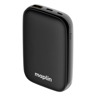 Maplin 10000mAh Power Bank PD Quick Charge 3.0 USB-C and USB-A High ...